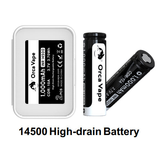 14500 1000mAh Battery Twin Pack By Orca Vape - Evolution Vaping